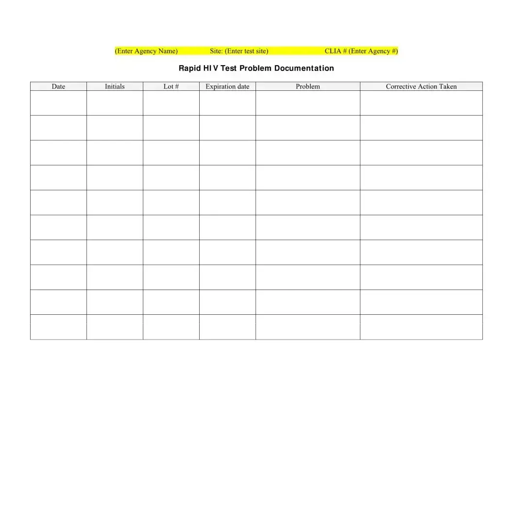 Free Negative Hiv Test Template - Simple PDF Form