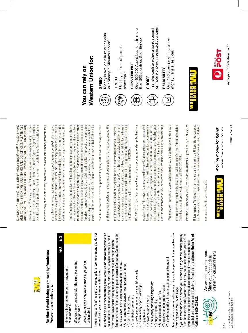 Free Western Union Template - Simple PDF Form