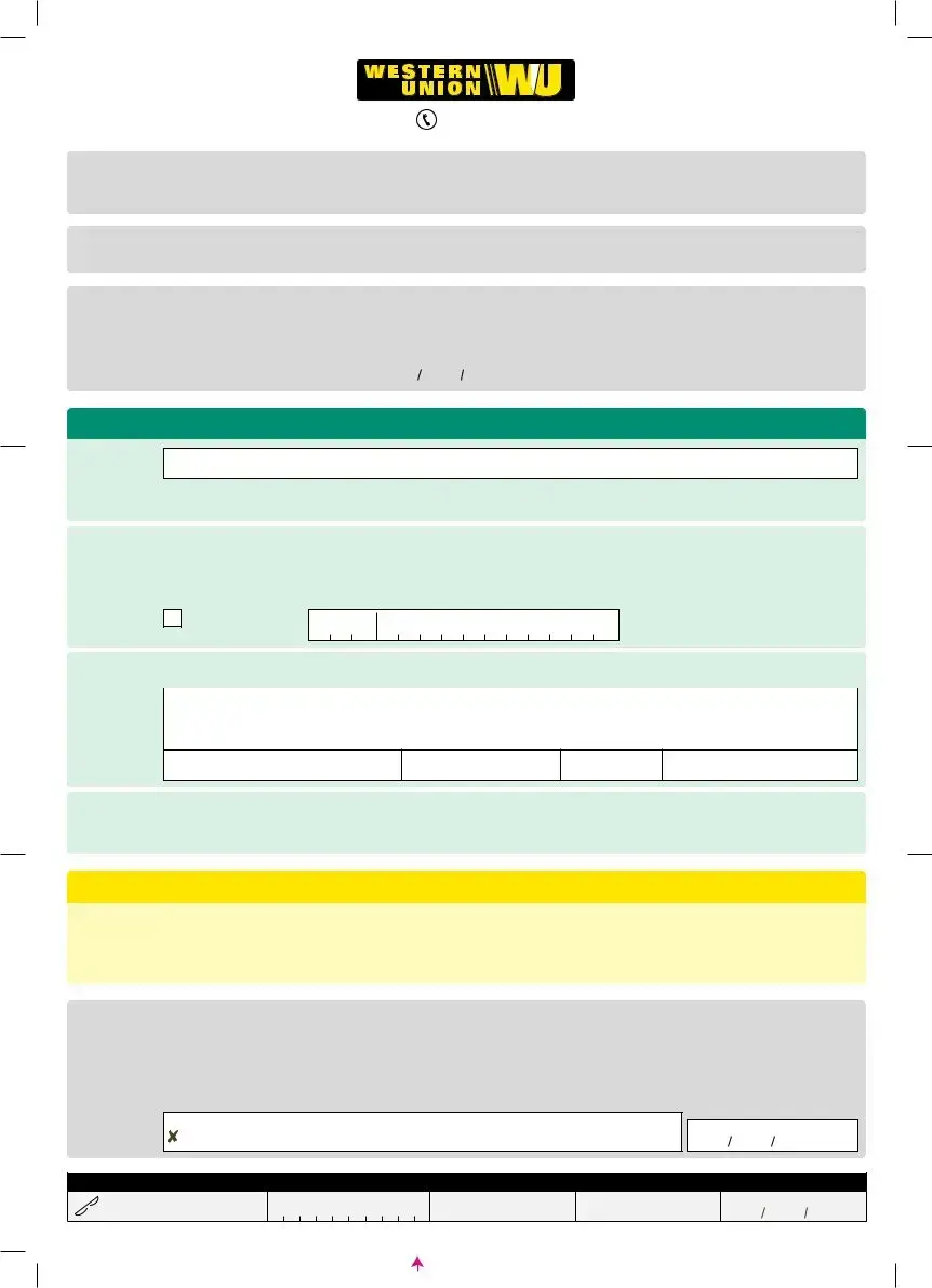 Free Western Union Template - Simple PDF Form